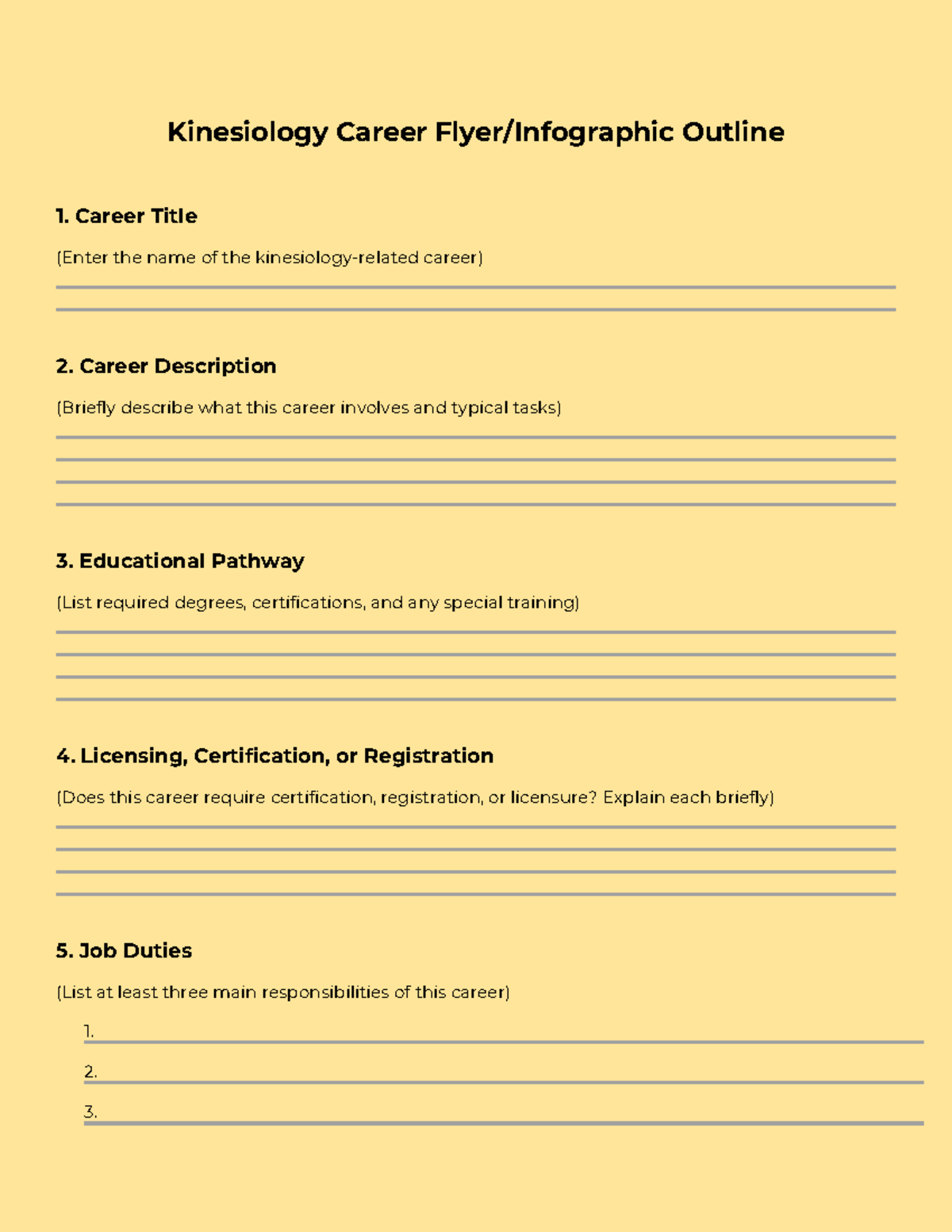 Kinesiology Career Project Outline - Jaycob Pecina - Studocu