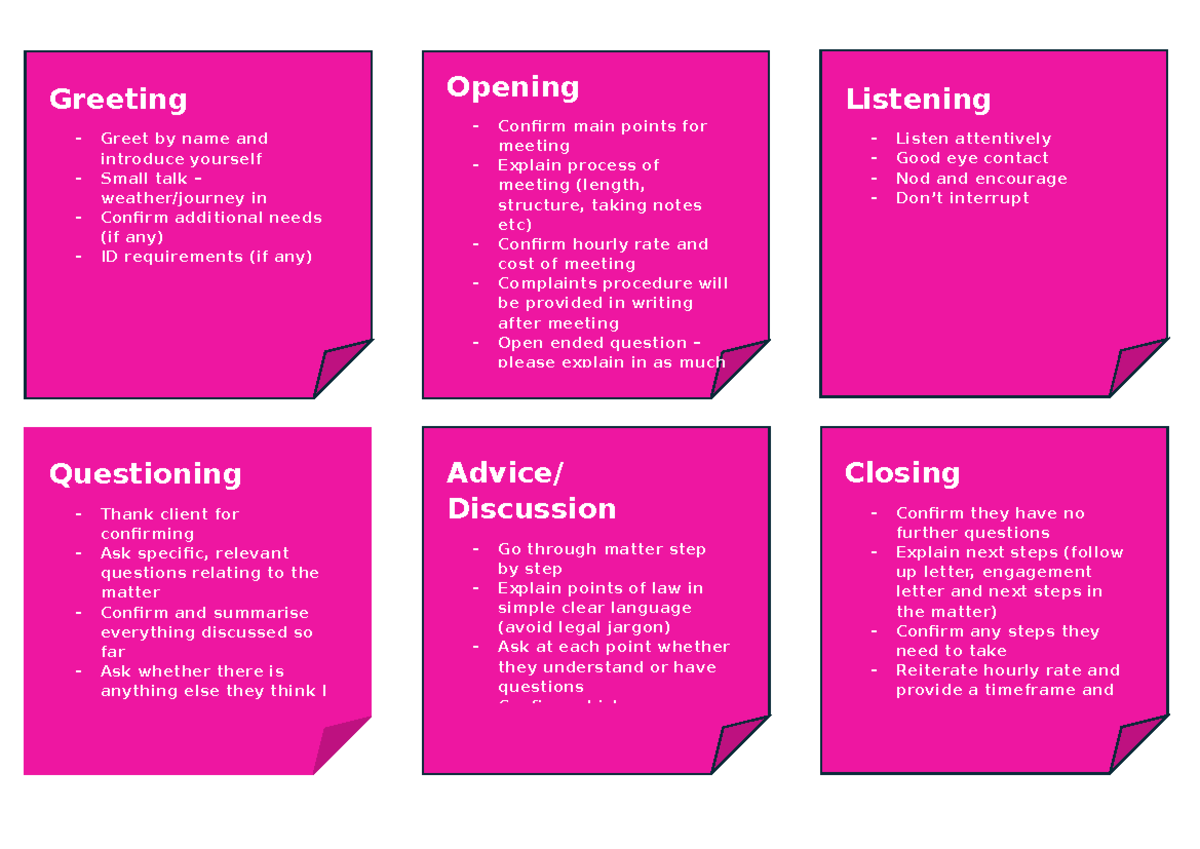 Interviewing Structure: Client Interaction & Meeting Process Guide