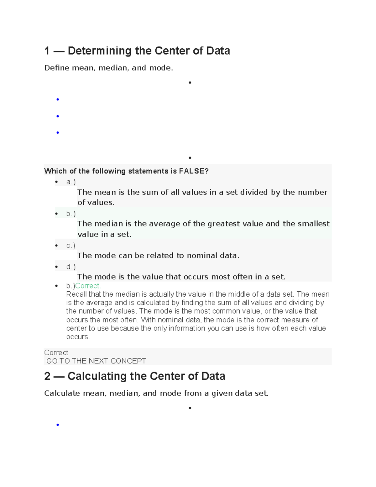Unit 1 Challenge 2 Graphs and Central Tendancy - 1 — Determining the ...