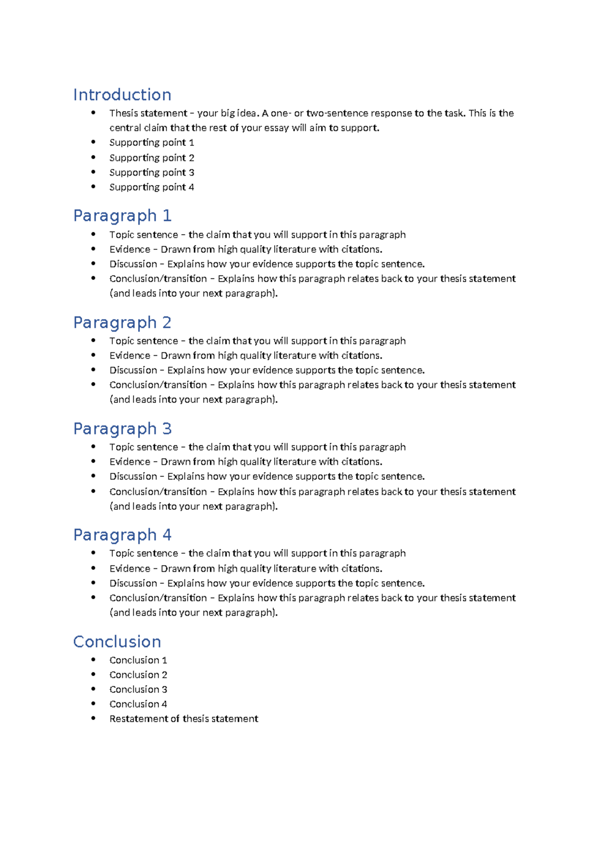 ENG 101: Essay Plan Template for Thesis Development and Structure - Studocu