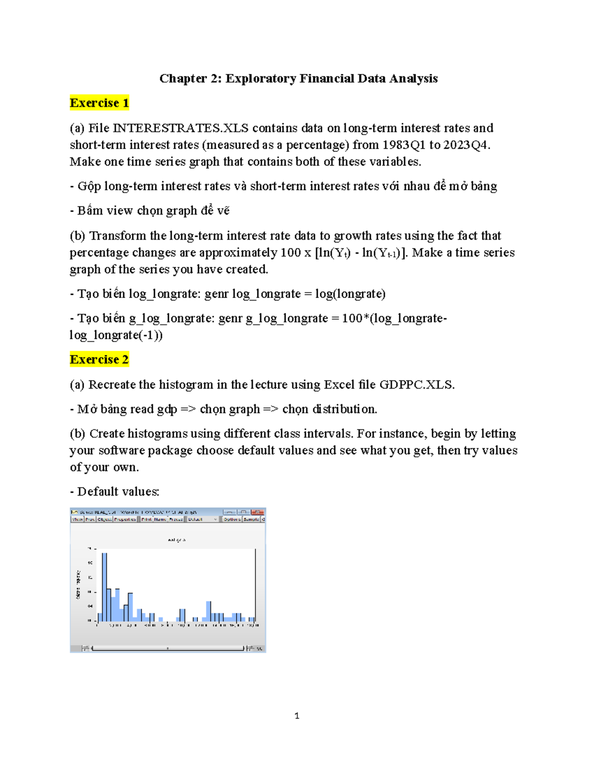 Chapter 2: Exploratory Financial Data Analysis Exercises & Graphs - Studocu