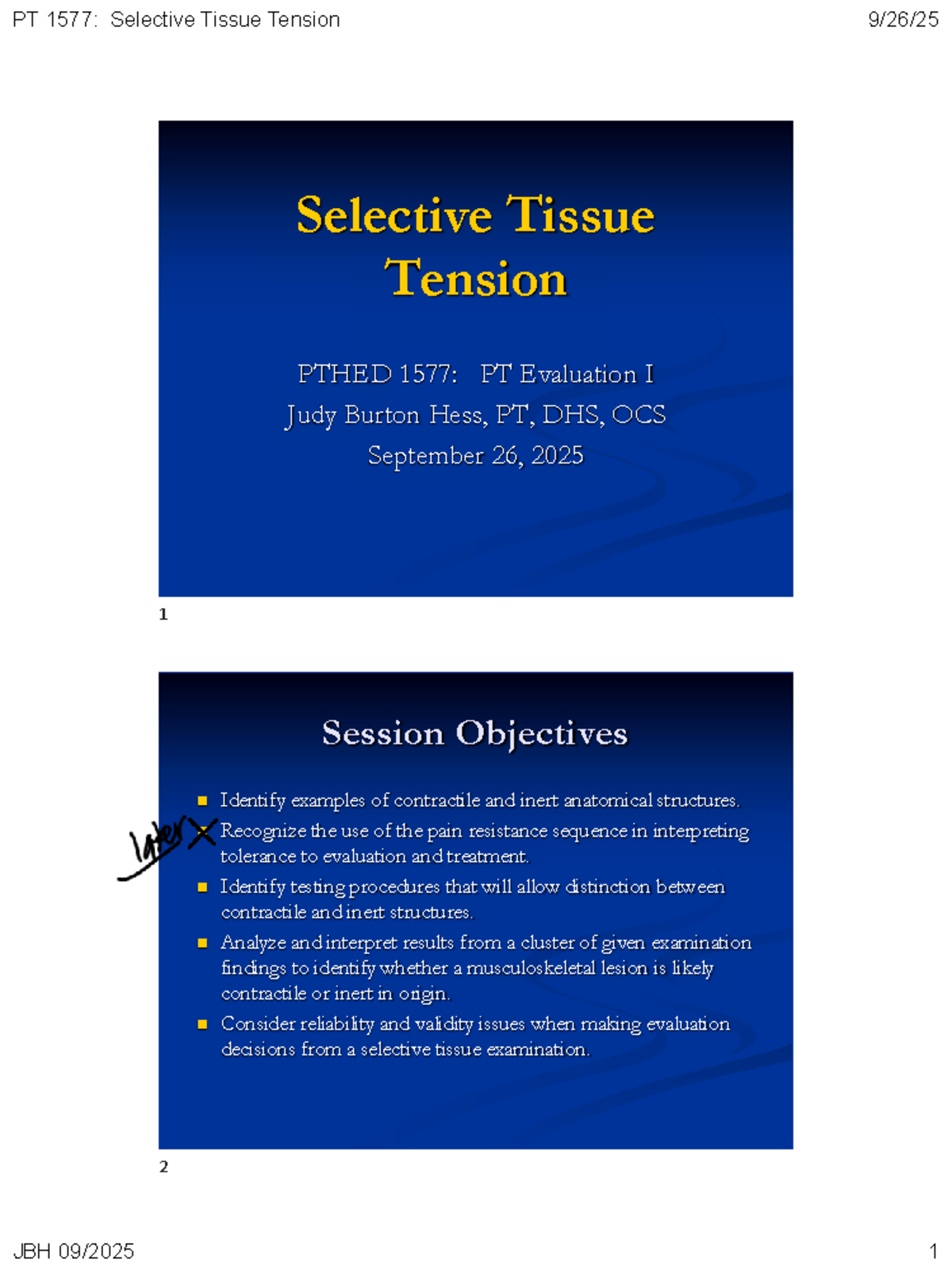 PT 1577: Selective Tissue Tension Exam & Analysis Notes - Studocu