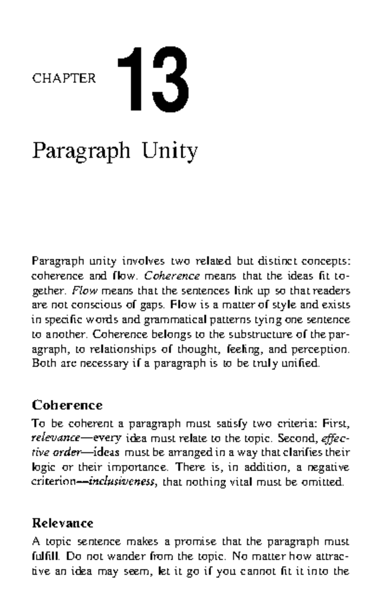 CHAPTER 13: Understanding Paragraph Unity and Coherence - Studocu