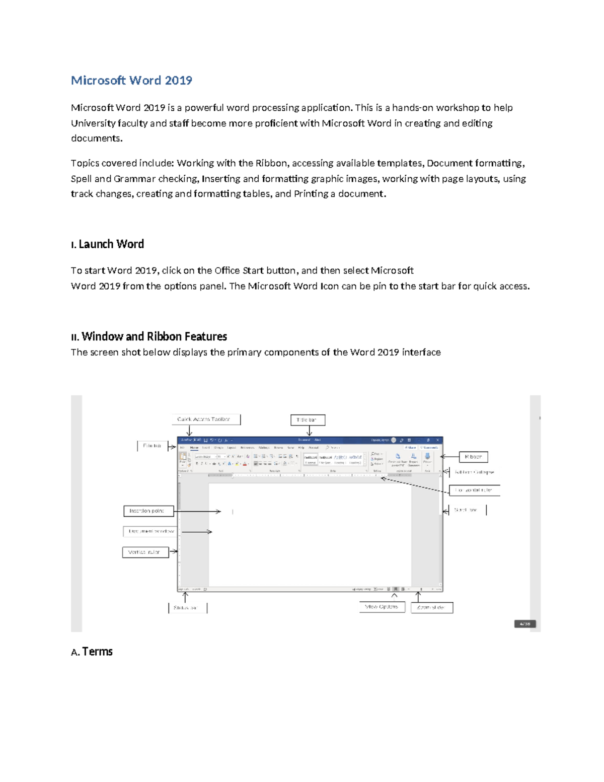 Prelim SA 24-25: Microsoft Word 2019 Workshop Week 1-2 - Studocu