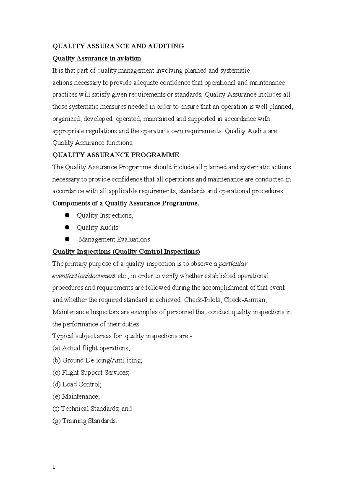 Quality Assurance & Auditing in Aviation: A Comprehensive Overview ...