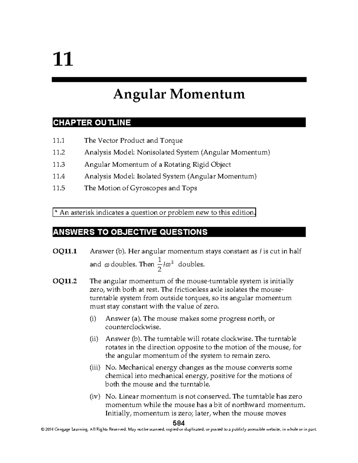 Chapter 11: Angular Momentum Overview for Physics 1 - Studocu