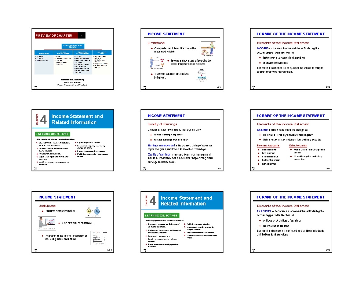 Chapter 4 Income Statement and Related Information Intermediate ...