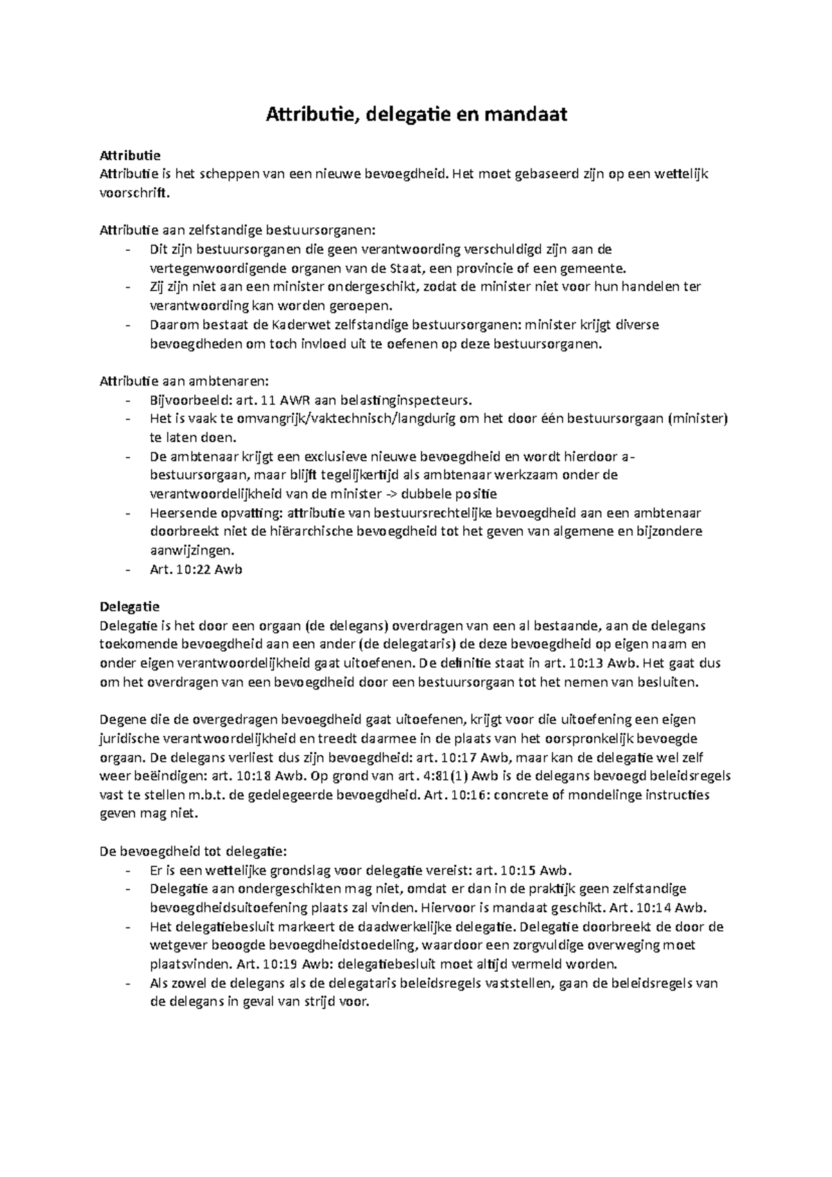 Attributie, Delegatie en Mandaat: Belangrijke definities en regels ...