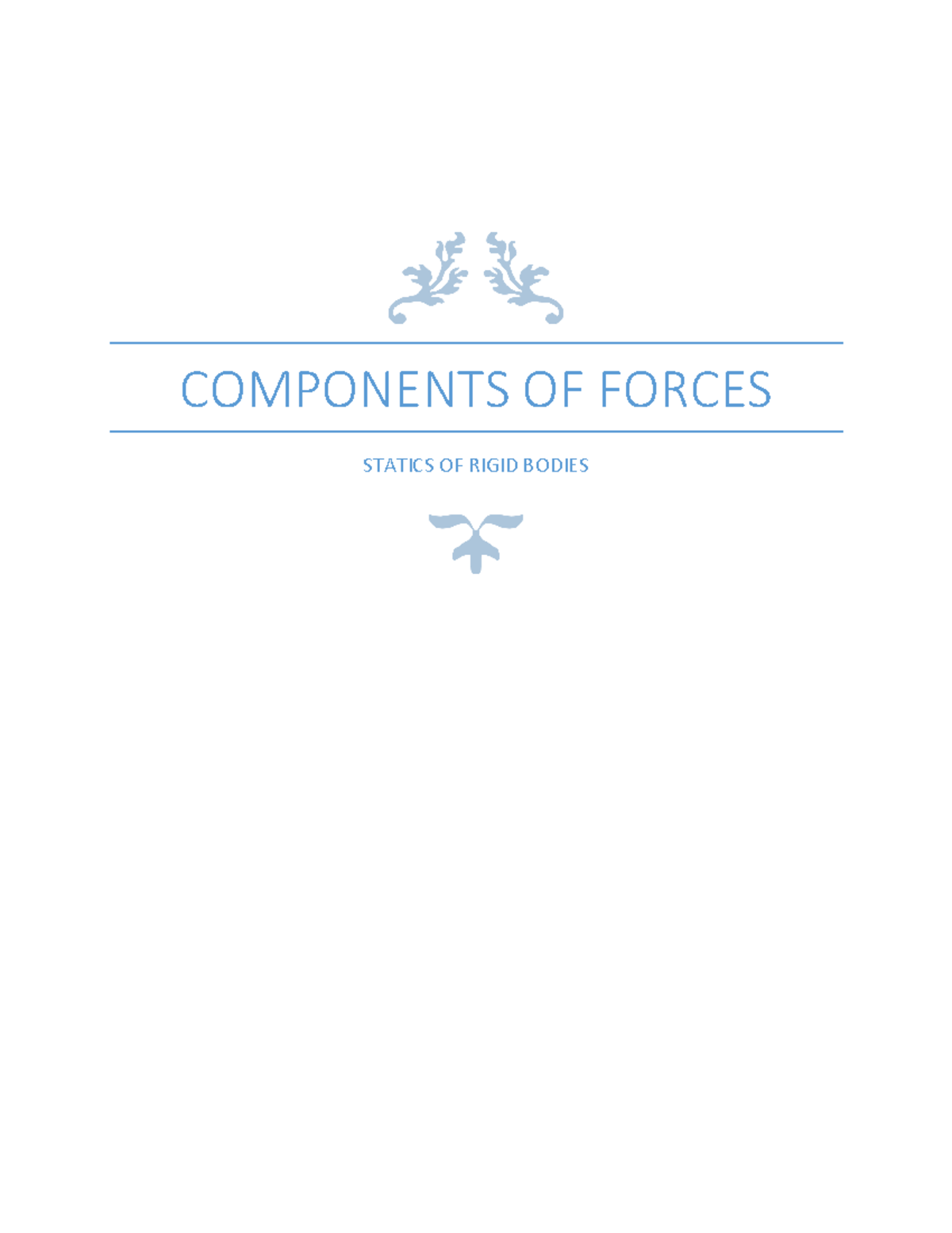 Components of Forces: Statics of Rigid Bodies (ENG 101) - Studocu
