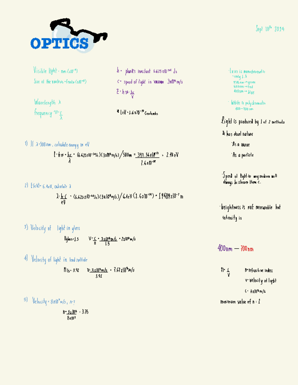 OPTICS 2177946 Activity 3: Understanding Light Properties and ...