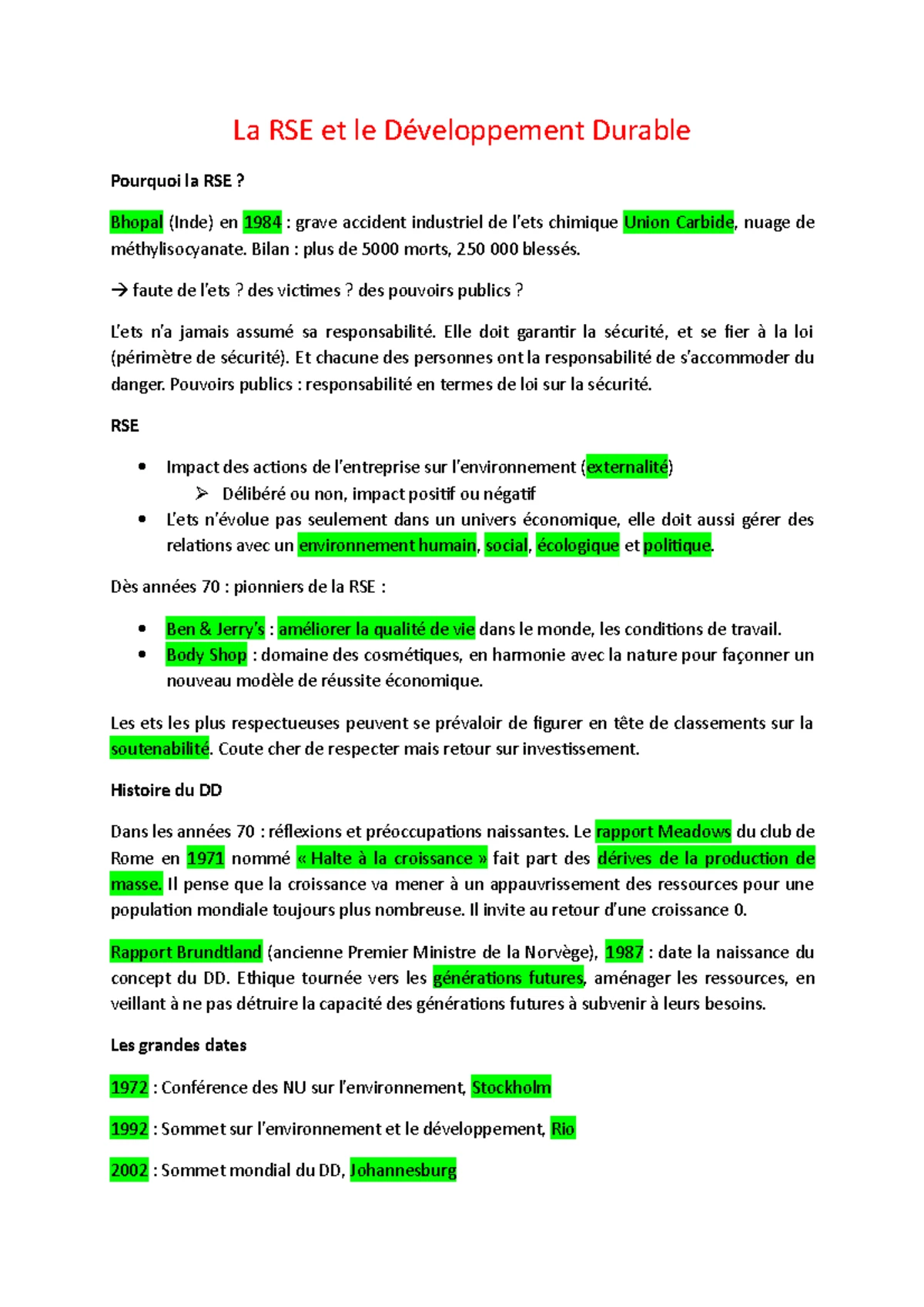 RSE - Cours Complet 2 - Développement Durable RSE (Responsabilité ...