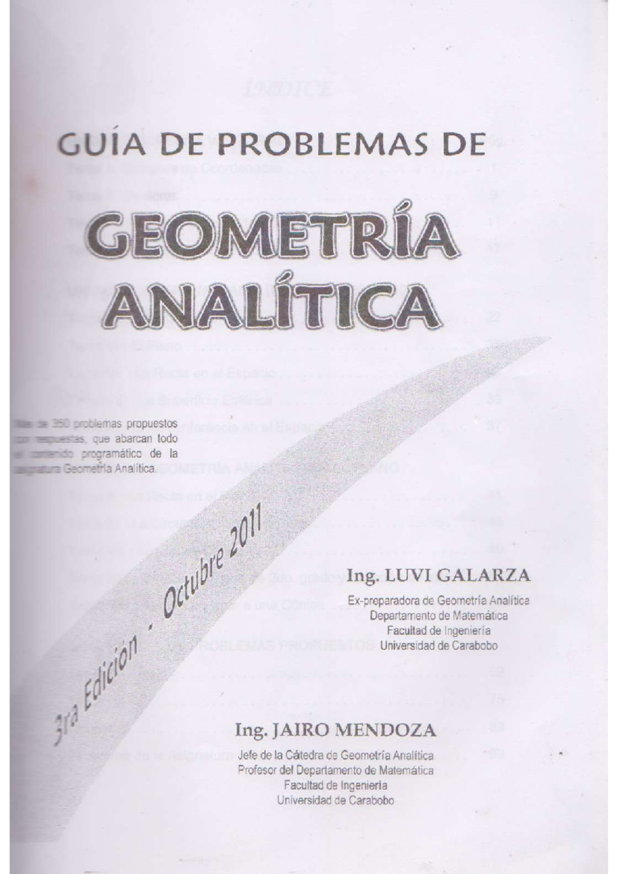 GUÍA DE PROBLEMAS DE GEOMETRÍA ANALÍTICA 3ra Edición - Studocu