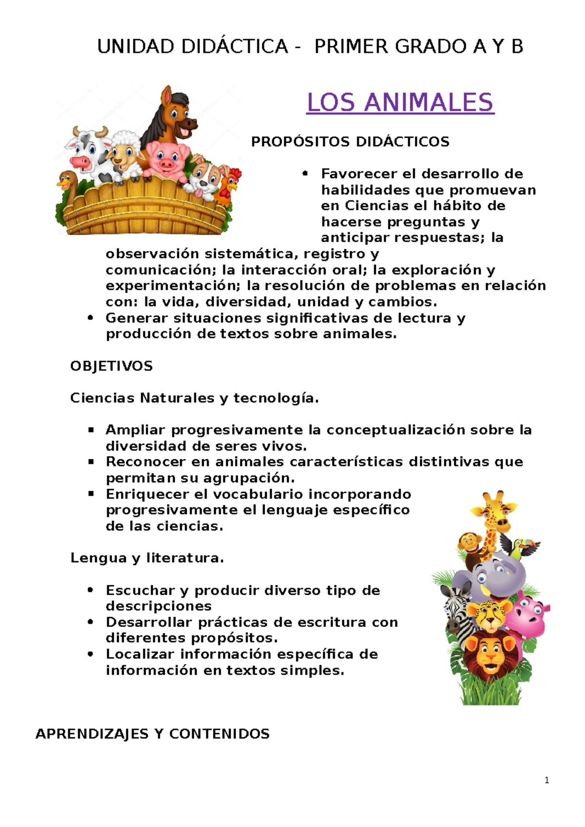 Secuencia Animales 2022 - UNIDAD DIDÁCTICA - PRIMER GRADO A Y B LOS ...