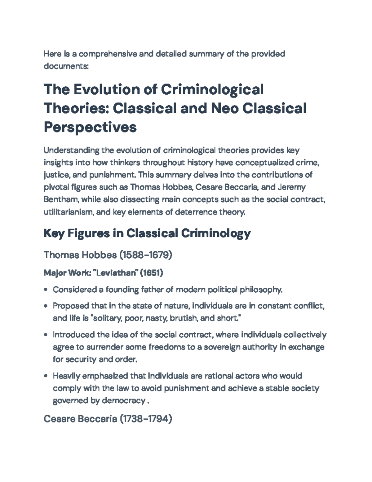 The Evolution of Criminological Theories: Classical & Neo-Classical ...