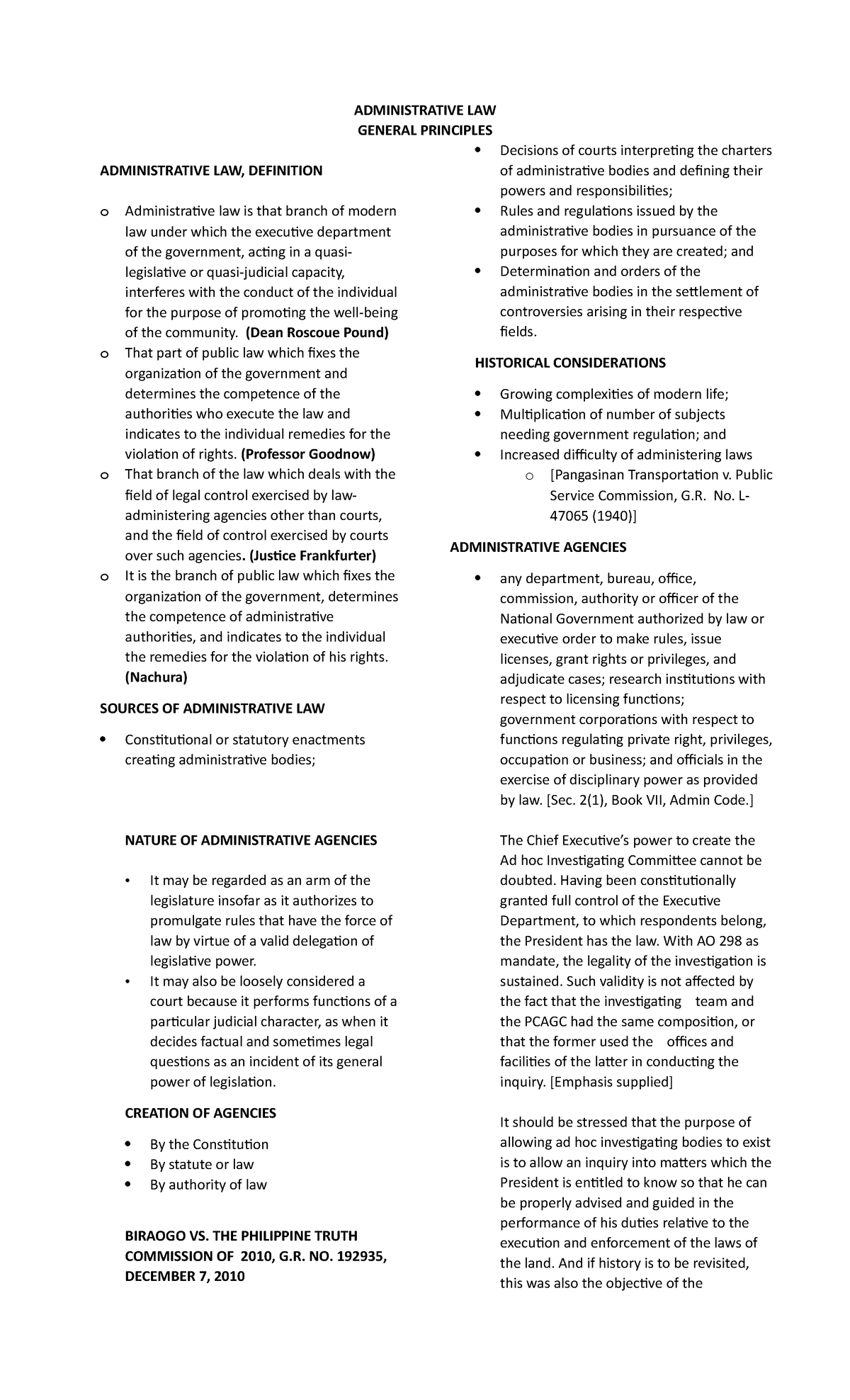 Administrative Law - Key Concepts and Principles Lecture - Studocu