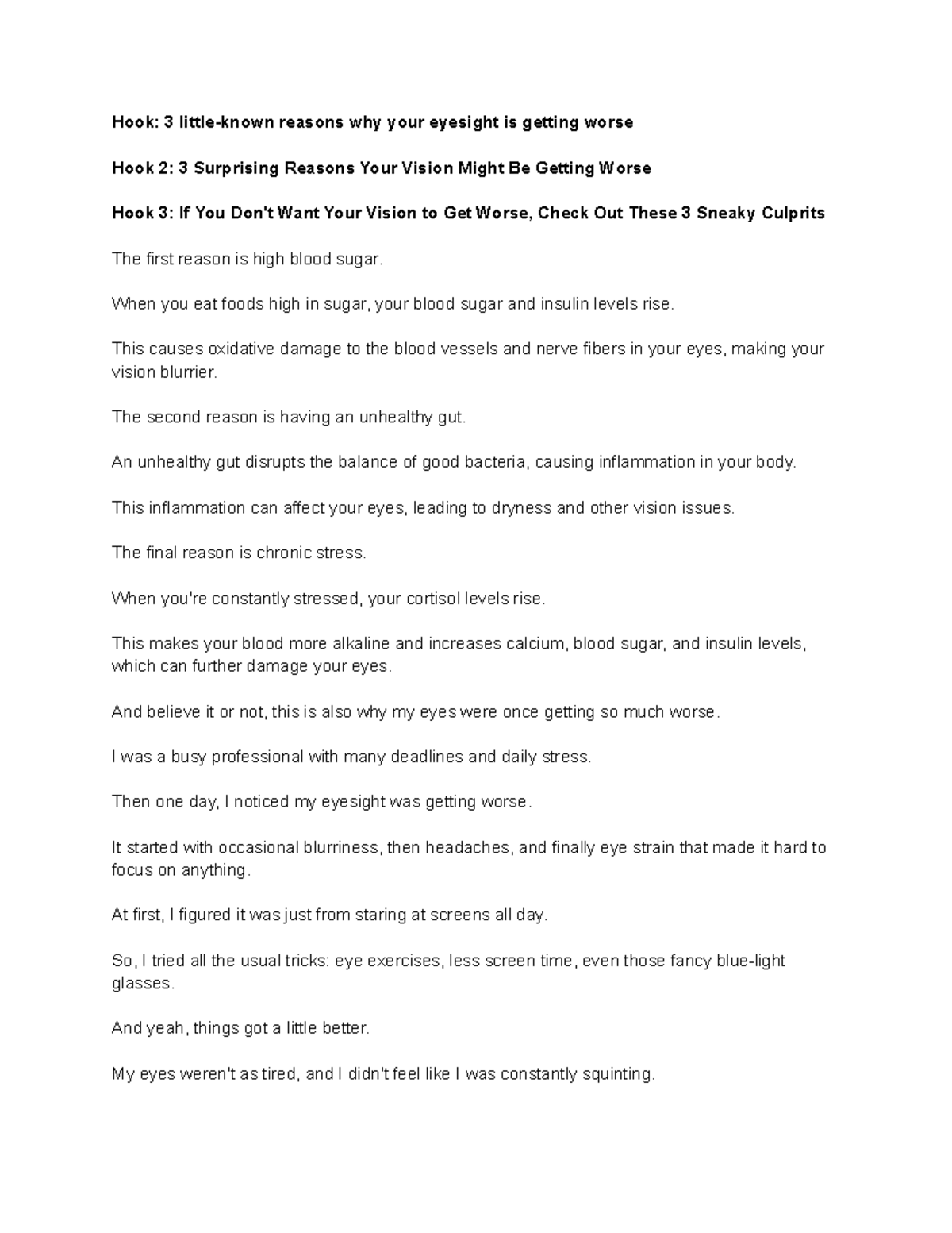 Ryze super food - Script 3 - Hook: 3 little-known reasons why your ...