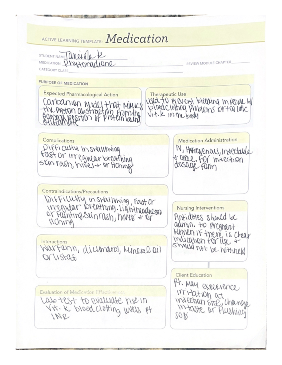 Active Learning Template: Phytonadione & Preeclampsia Review (NURS 101 ...