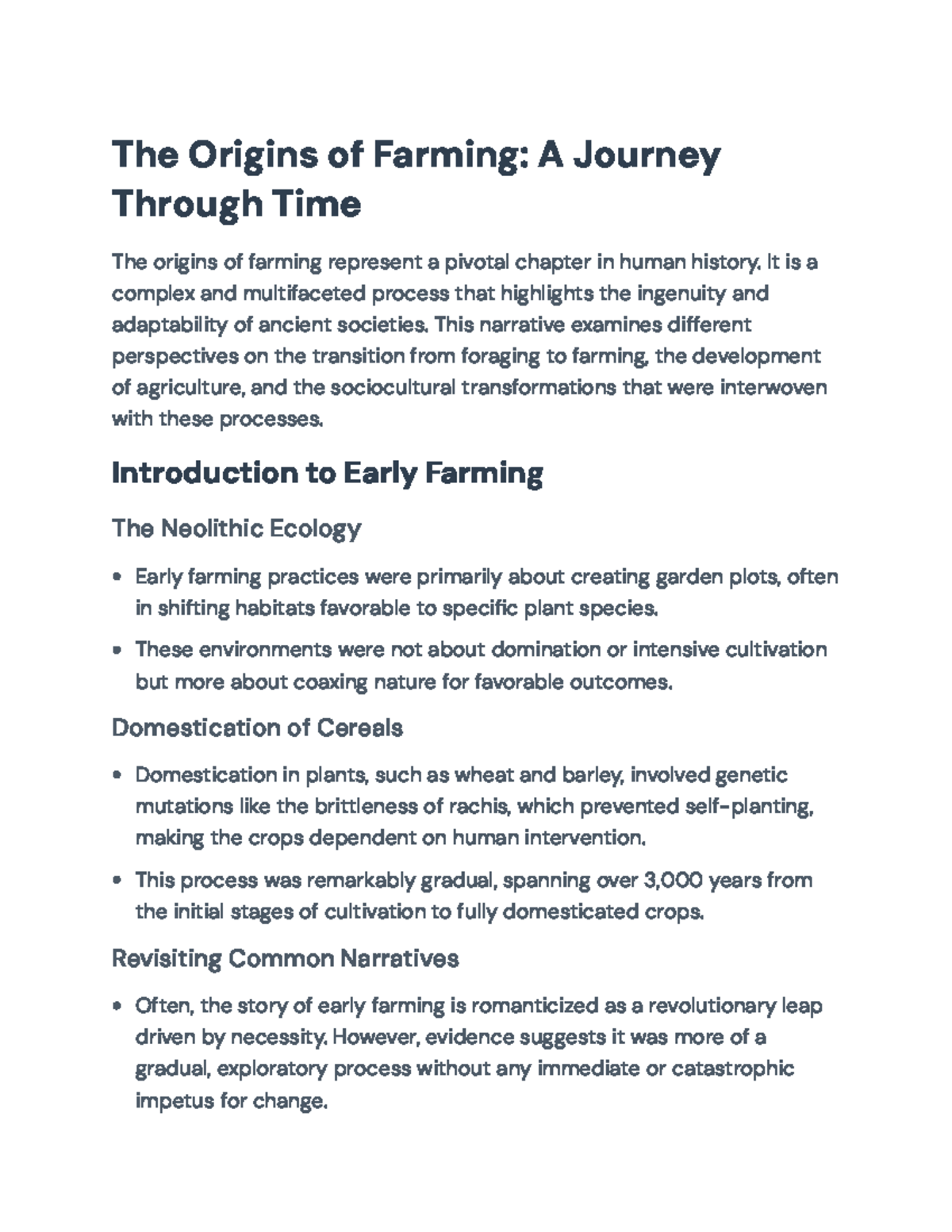 The Origins of Farming: An In-depth Analysis of Early Agriculture - The ...