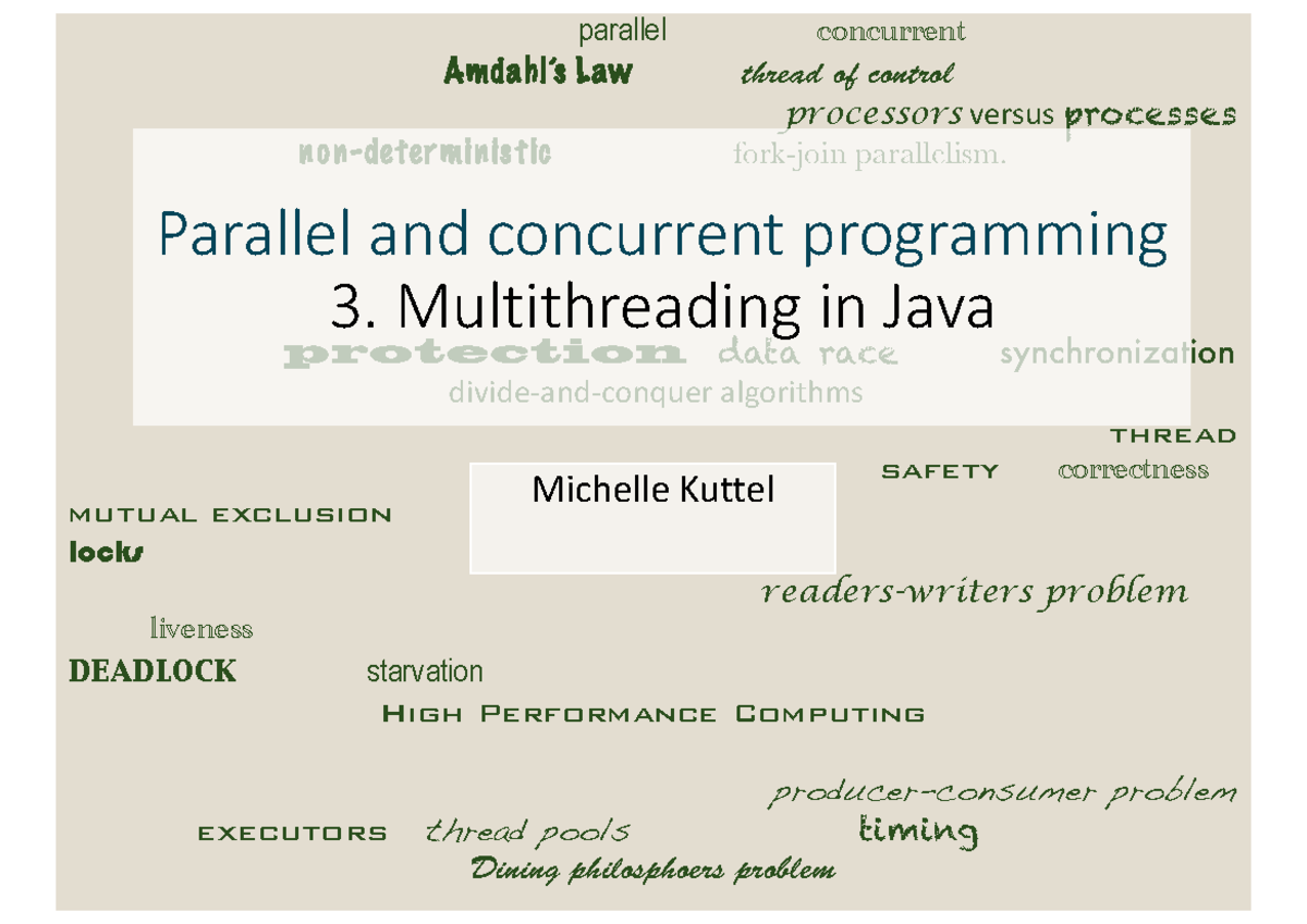 PCP 2025 3 Multithreading In Java - parallel concurrent Amdahl’s Law thread of control ...