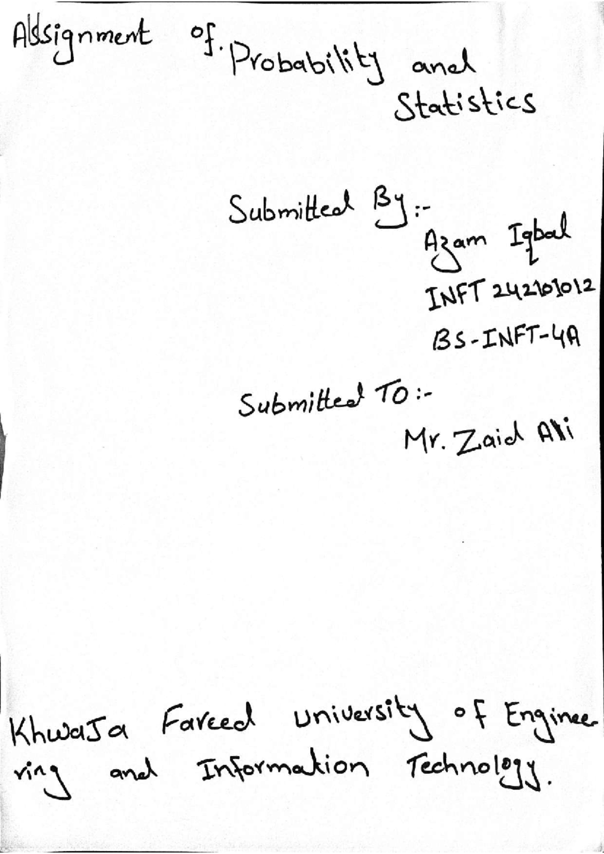 Stat1 - Assignment on Probability Distributions and Functions - Studocu