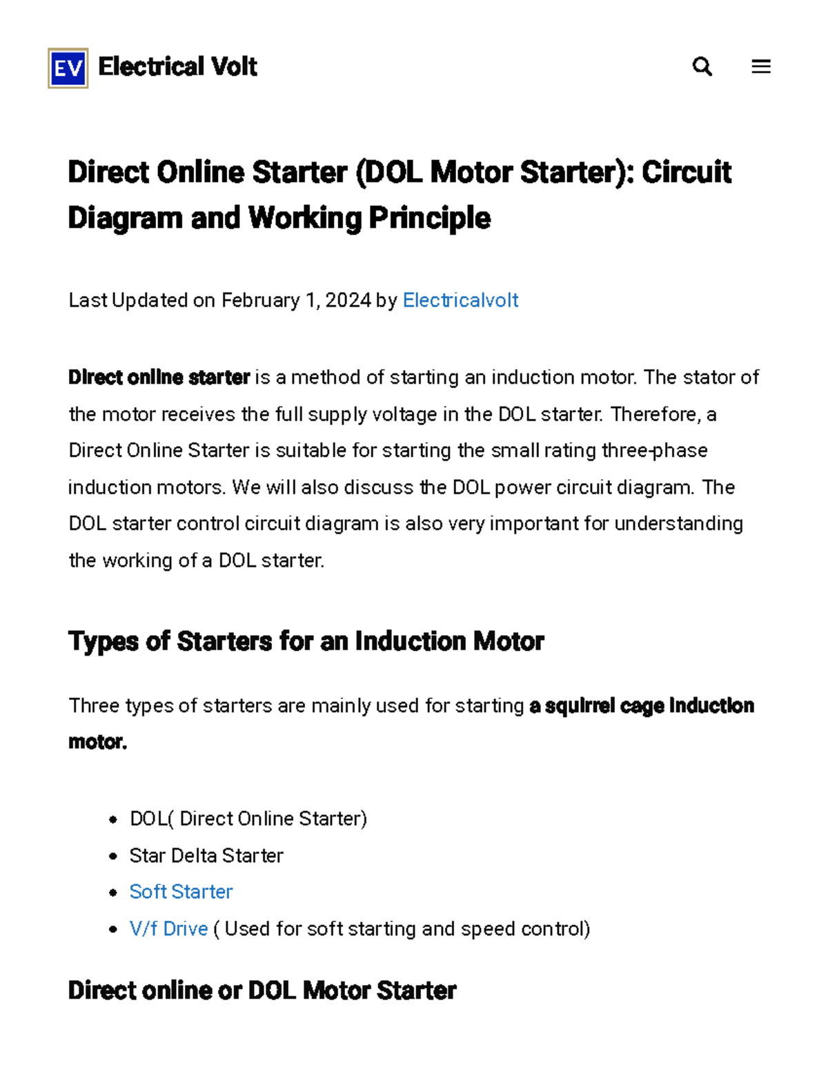 DOL Motor Starter Circuit Diagram and Working Principle Overview - Studocu