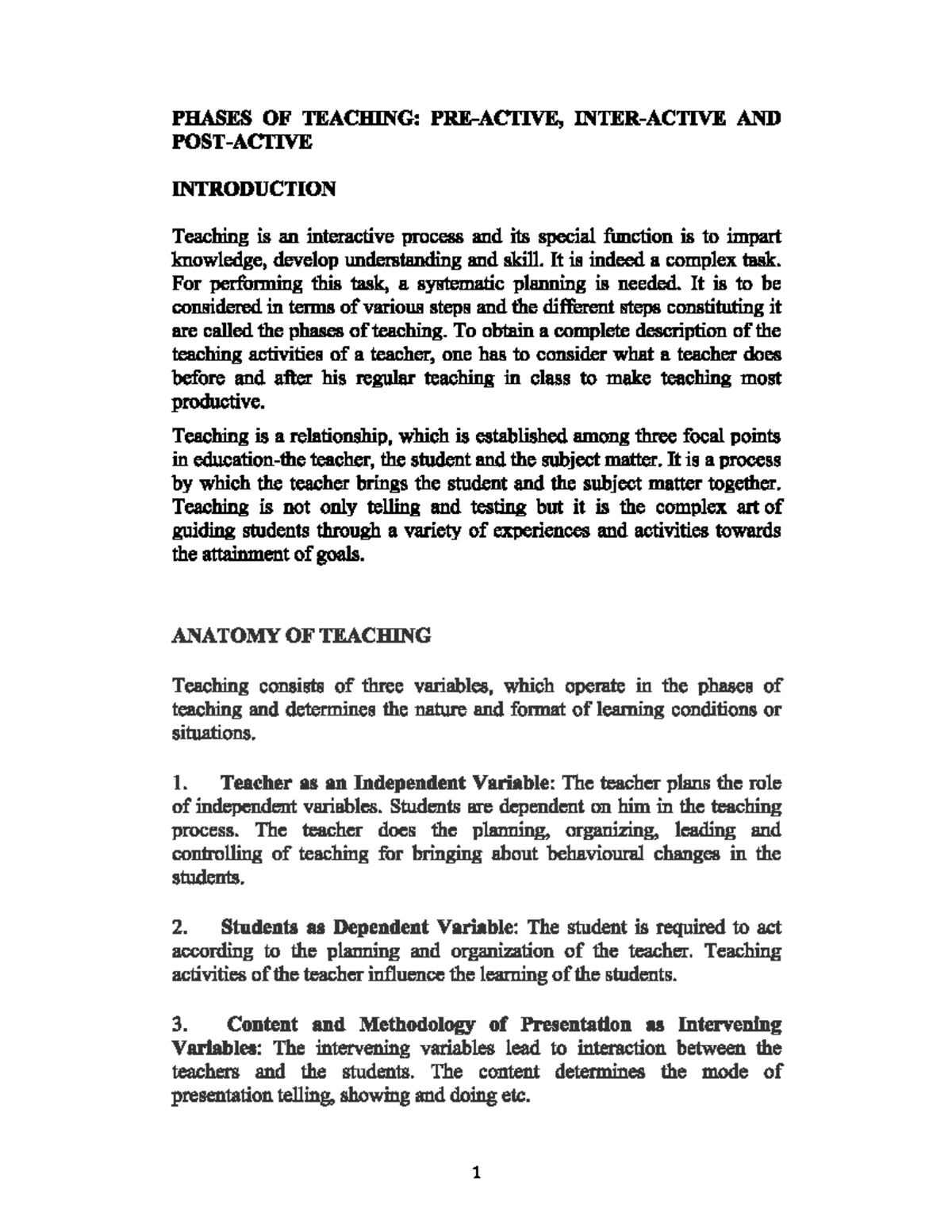 PHASES OF TEACHING: AN INTRODUCTION TO TEACHING STRATEGIES - Studocu