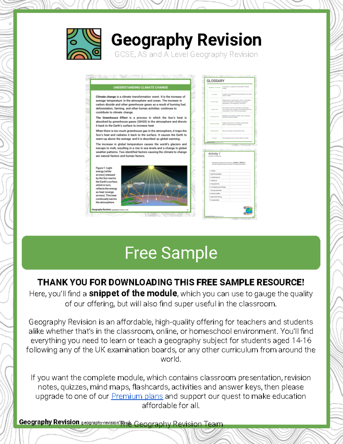 GCSE Geography Revision: Climate Change Overview & Sample Activities ...