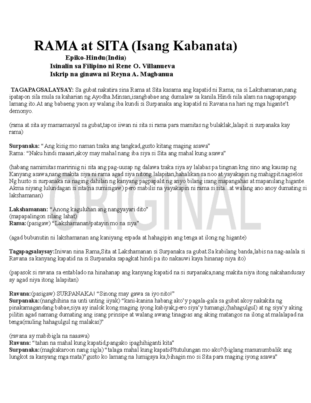 Rama-at-sita compress - RAMA at SITA (Isang Kabanata) Epiko-Hindu(India ...