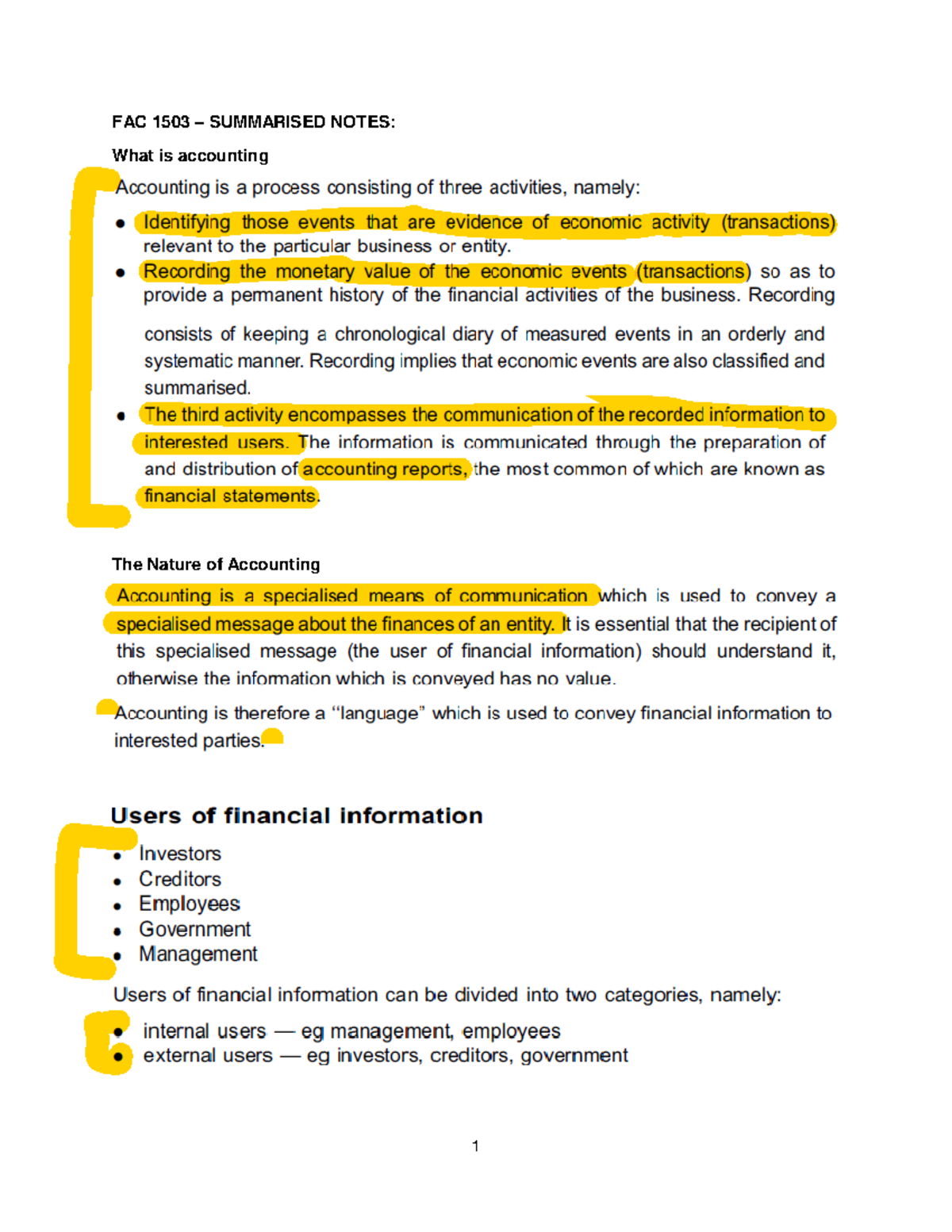 FAC 1503 Study Notes - FAC1503 - FAC 1503 – SUMMARISED NOTES: What is ...
