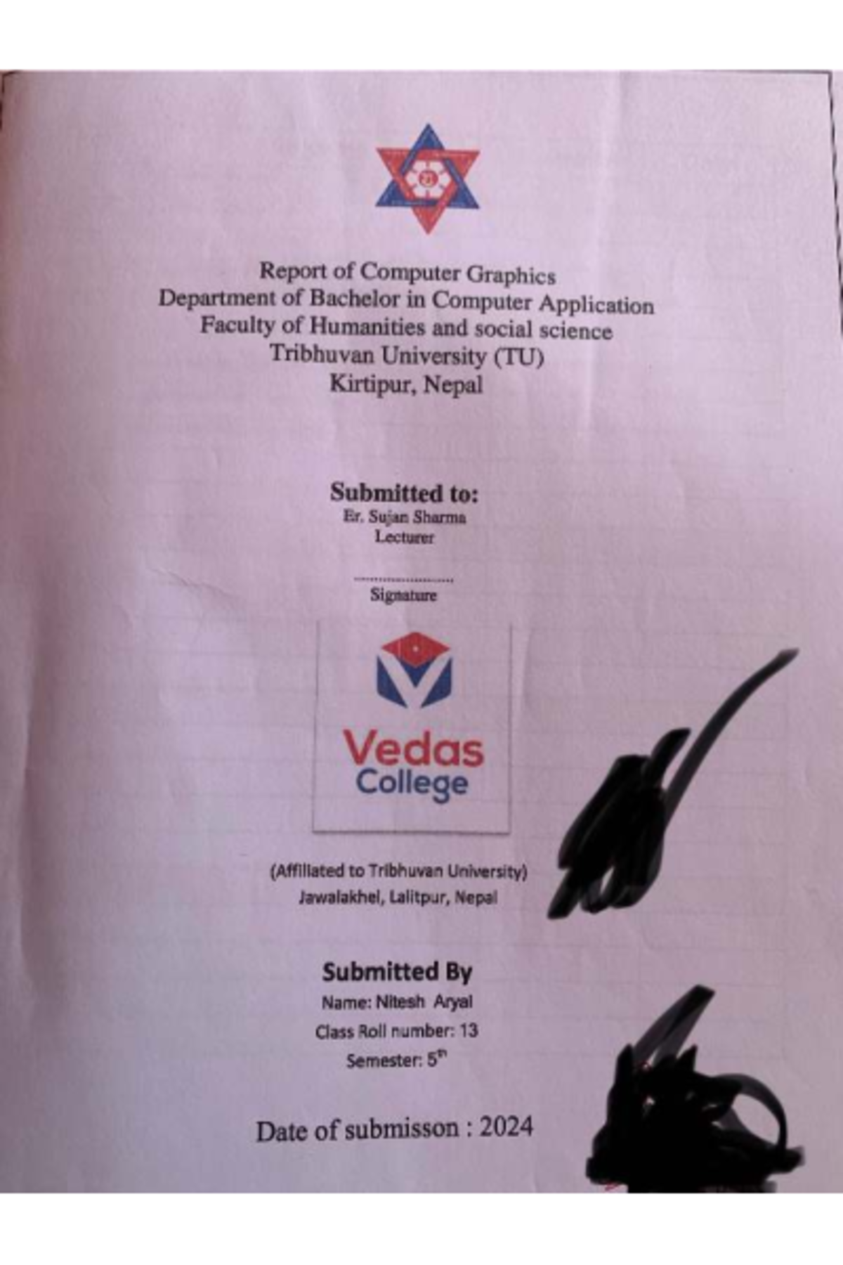 Graphics Lab Report for BCA 5th Semester - Nitesh Aryal - Studocu