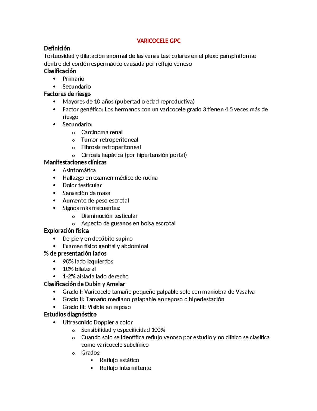 GPC Epididimitis: Resumen, Definición y Tratamientos Clave - Studocu