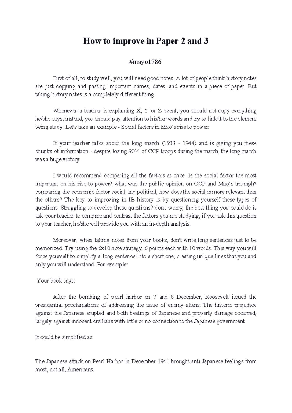 IB History Paper 2 Study Guide: Strategies for Success on Hitler - Studocu