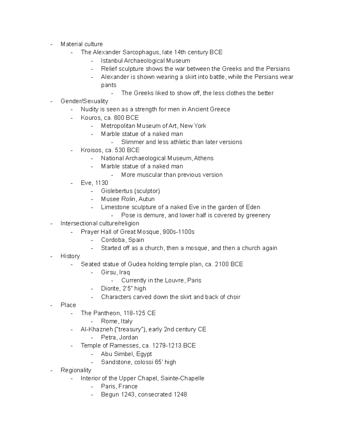 Art 2301 - lecture 0 - Opening art history notes covering major ...
