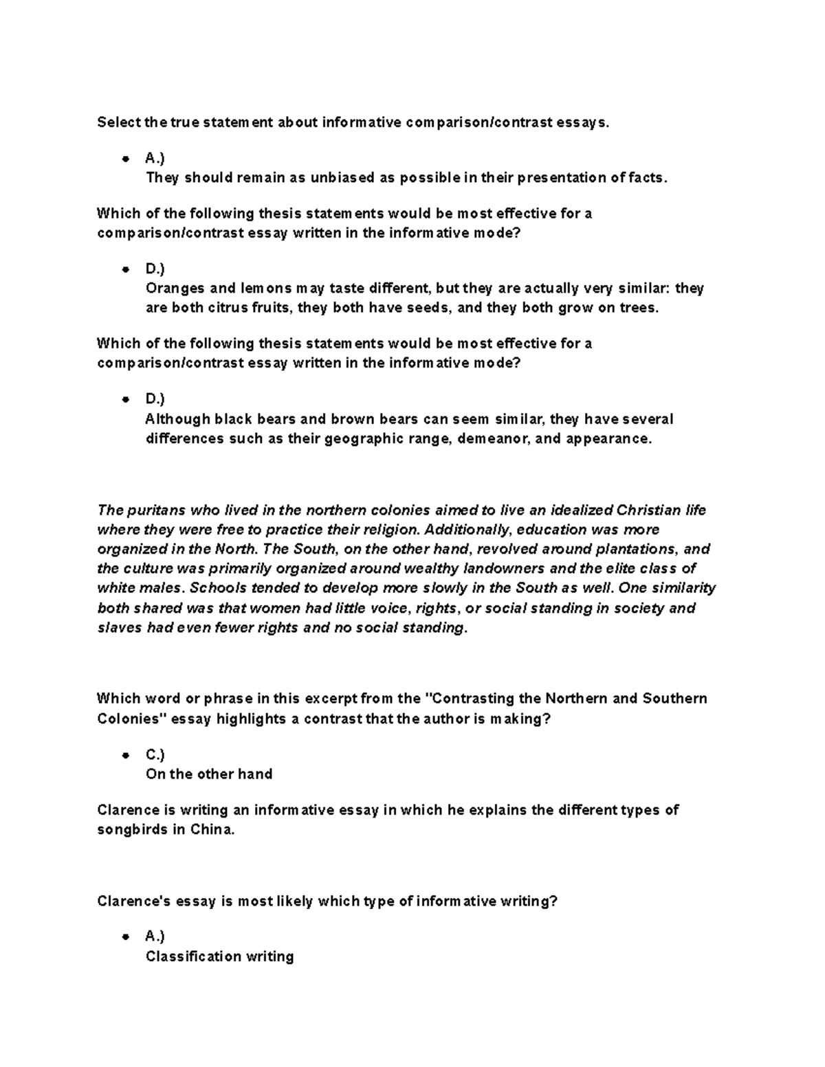 Sophia ENG 101 Unit 2 Challenge 3: Informative Writing Essentials - Studocu