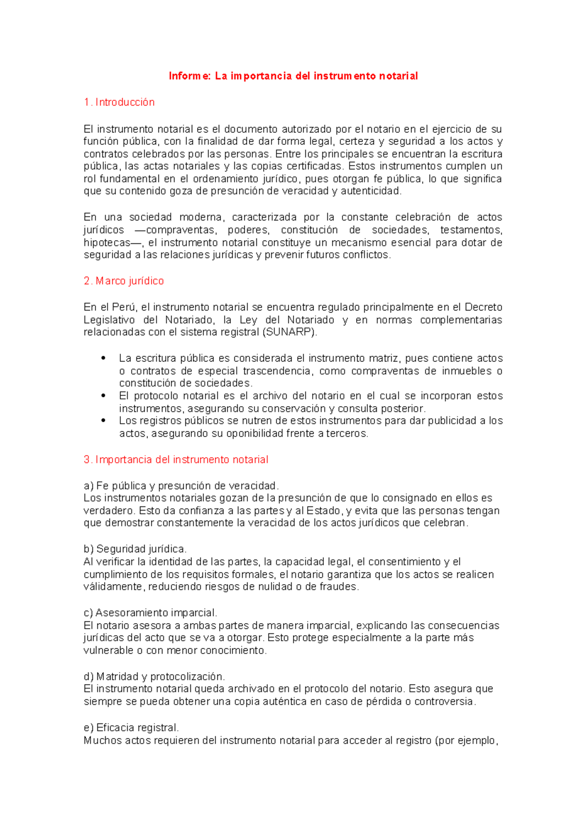 Semana 04 - Tema 1: Importancia del Instrumento Notarial - Studocu