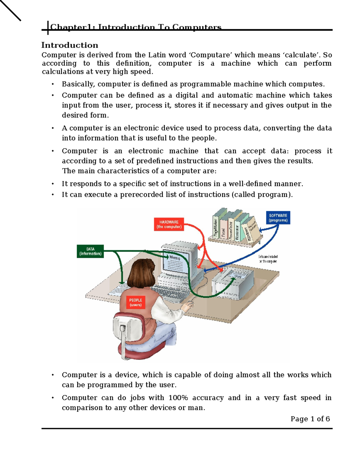 Chapter 1: Intro to Computers - Key Concepts & Features (CS101) - Studocu