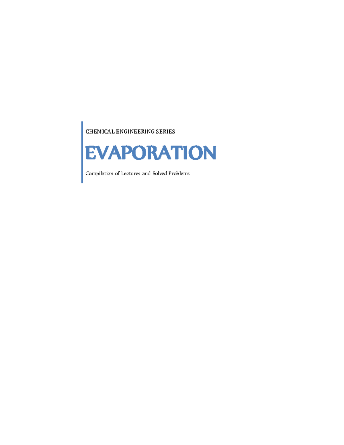 EVAP CHM 101 Final Exam Sample Problems on Evaporation Techniques - Studocu