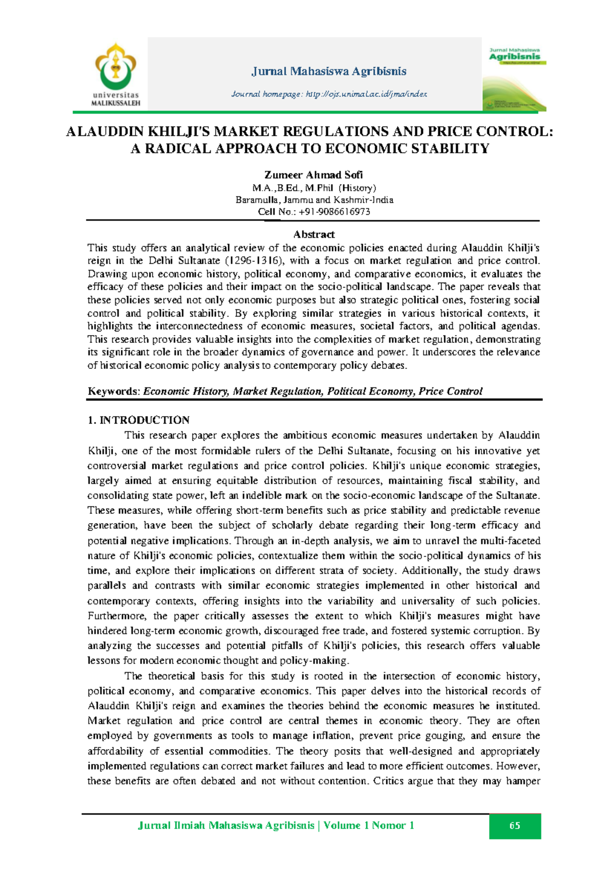 ALAUDDIN KHILJI'S MARKET REGULATIONS: ECONOMIC STABILITY ANALYSIS - Studocu