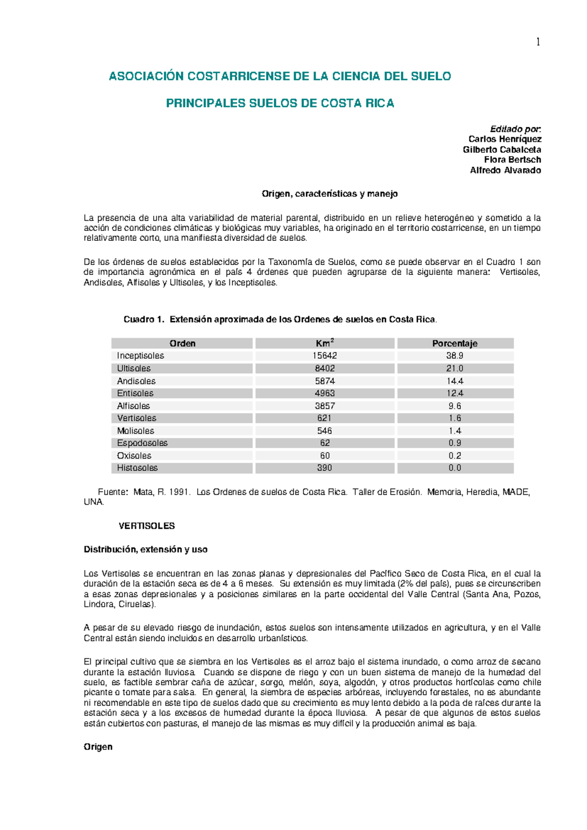 Tipos de Suelos en Costa Rica: Análisis de Vertisoles, Alfisoles y ...
