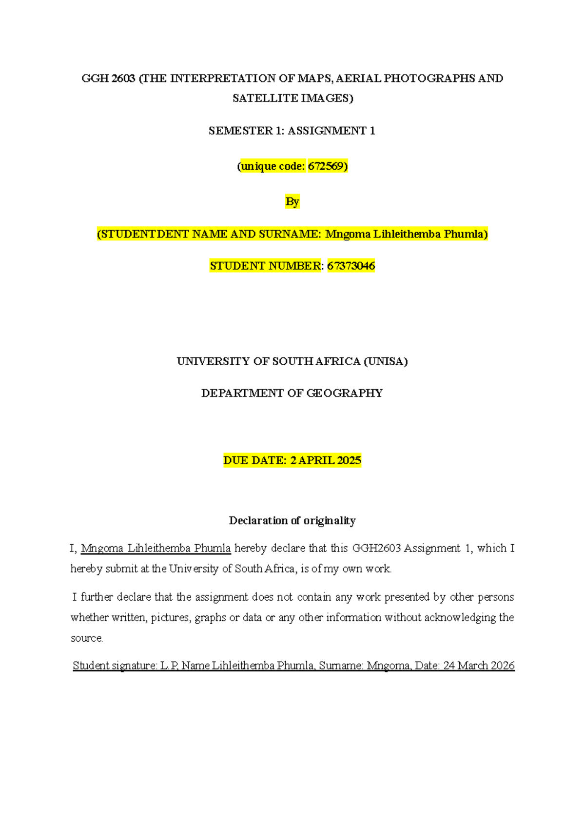 GGH 2603 Assignment 1: Analysis of GIS Components and Cholera Outbreak ...