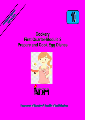 TLE 10- Cookery Quarter 1 Module 3 ( Bonocan) - FOREWORD This module ...