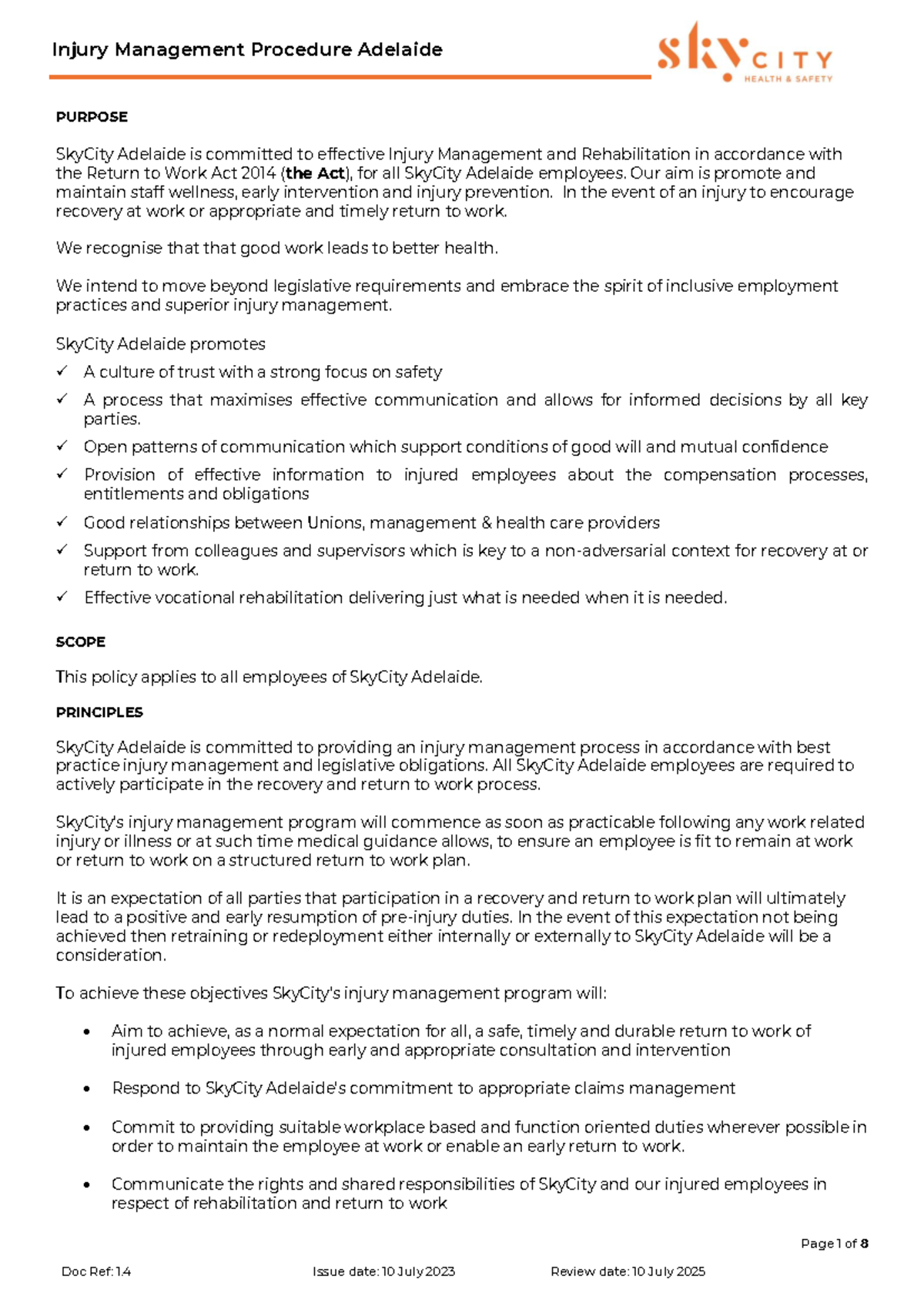 Injury Management Procedure ADL: Best Practices for Employee Recovery ...