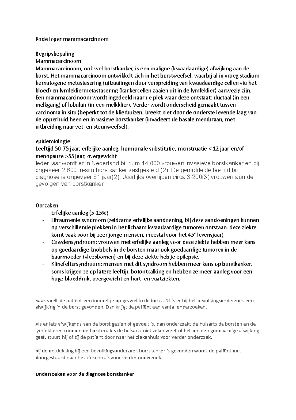 Rode loper mammacarcinoom: Inzicht in Borstkankerdiagnose en ...