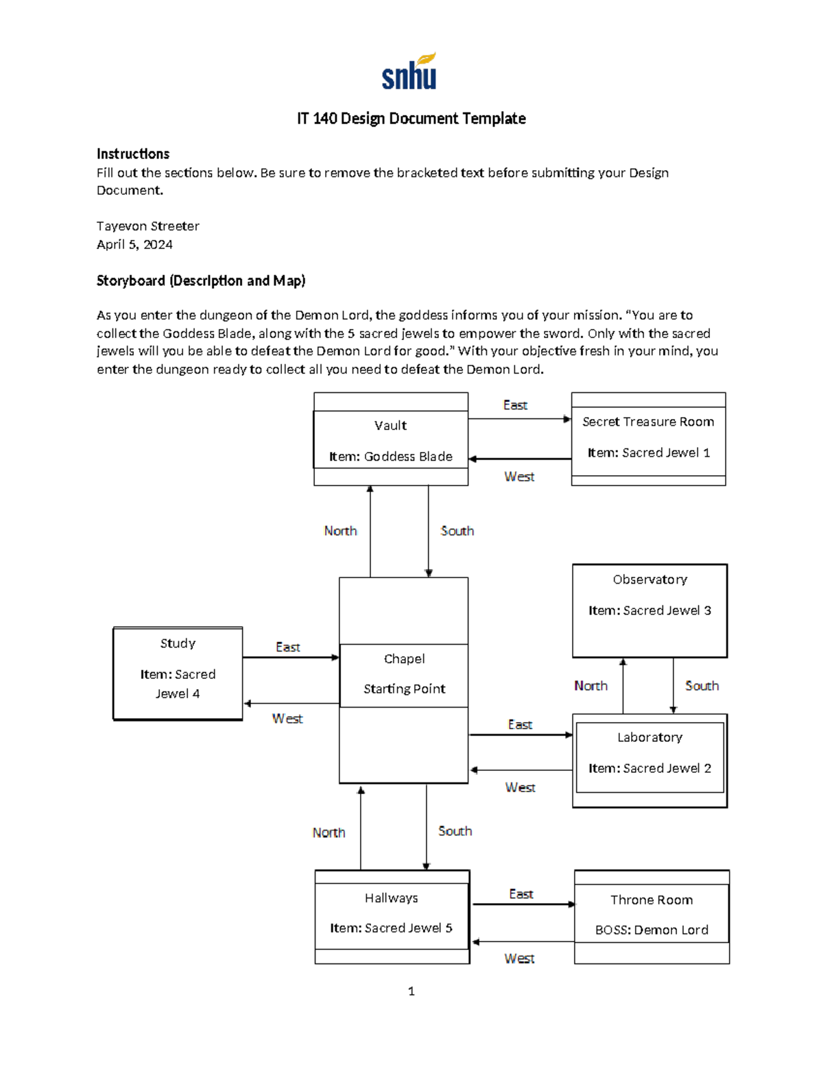IT 140 Final Project One Design Document Submission - Studocu