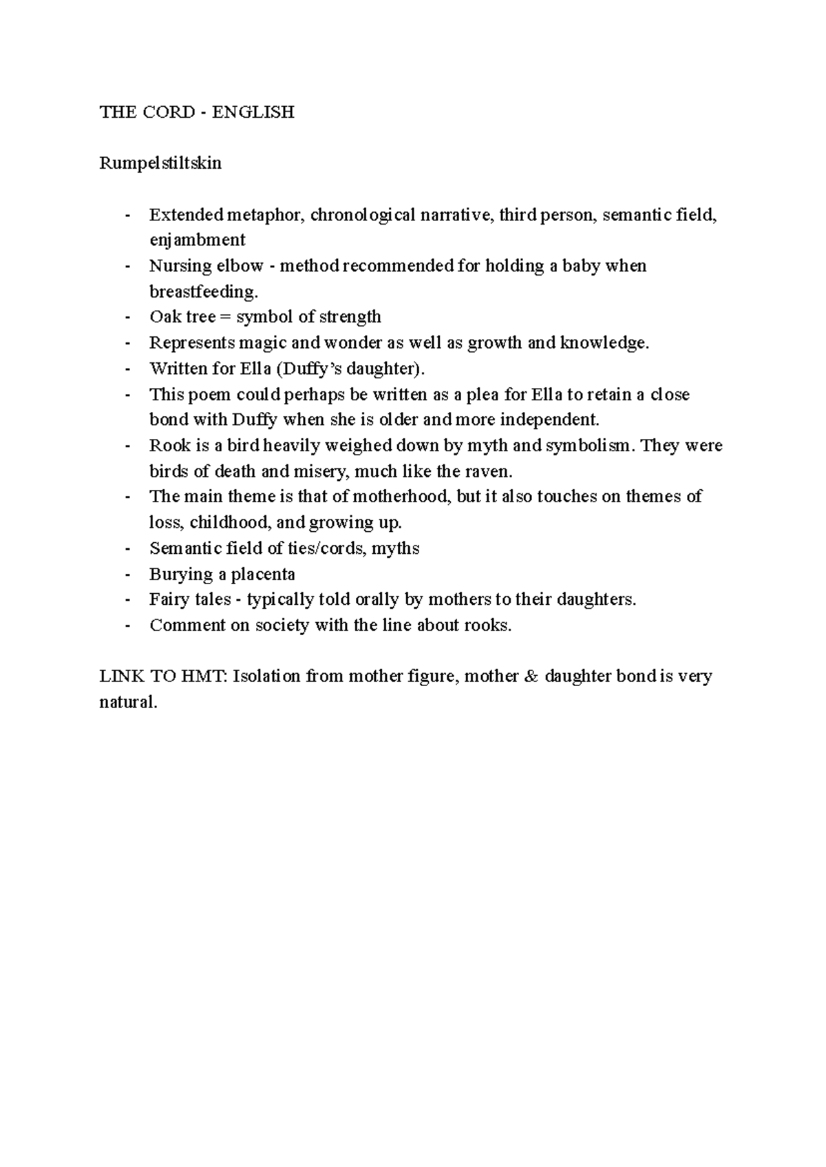 THE CORD - Feminine Gospels Poem Analysis and Themes - Studocu