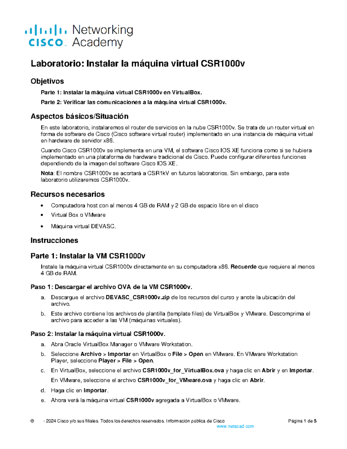 Laboratorio: Instalación de Máquina Virtual en VirtualBox (DEVASC) - Studocu