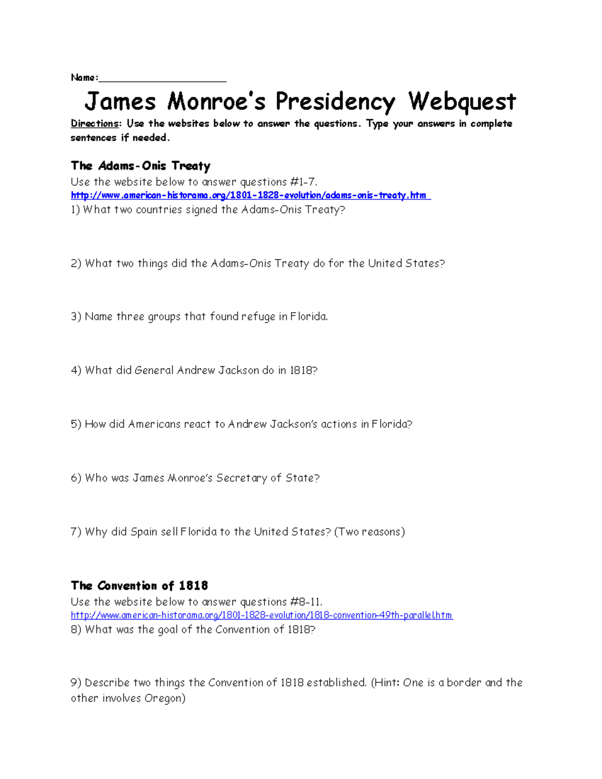 James webquest - gt4wh5j6tjw6 - Name:_______________________ James ...