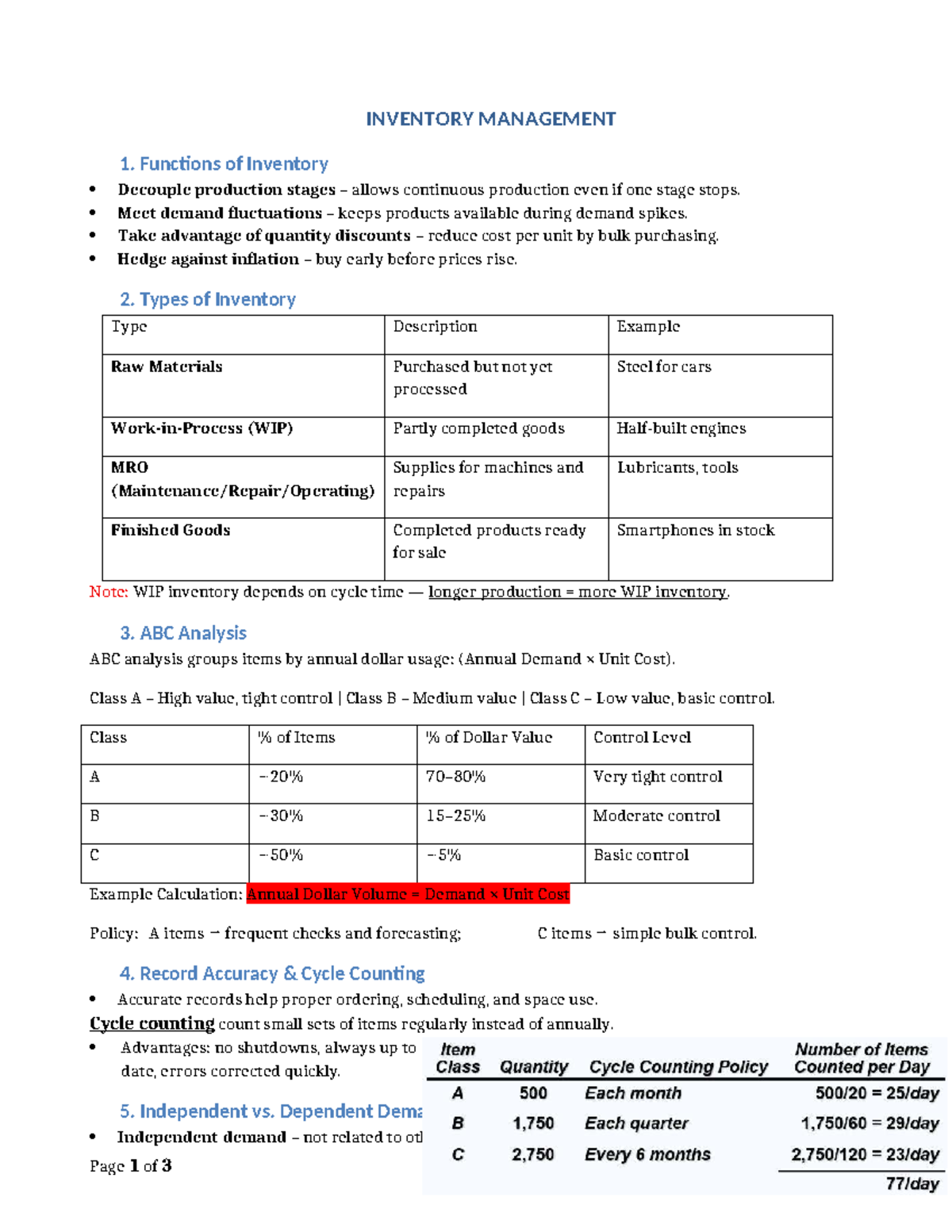CH2 - Inventory Management: Key Concepts and Techniques - Studocu