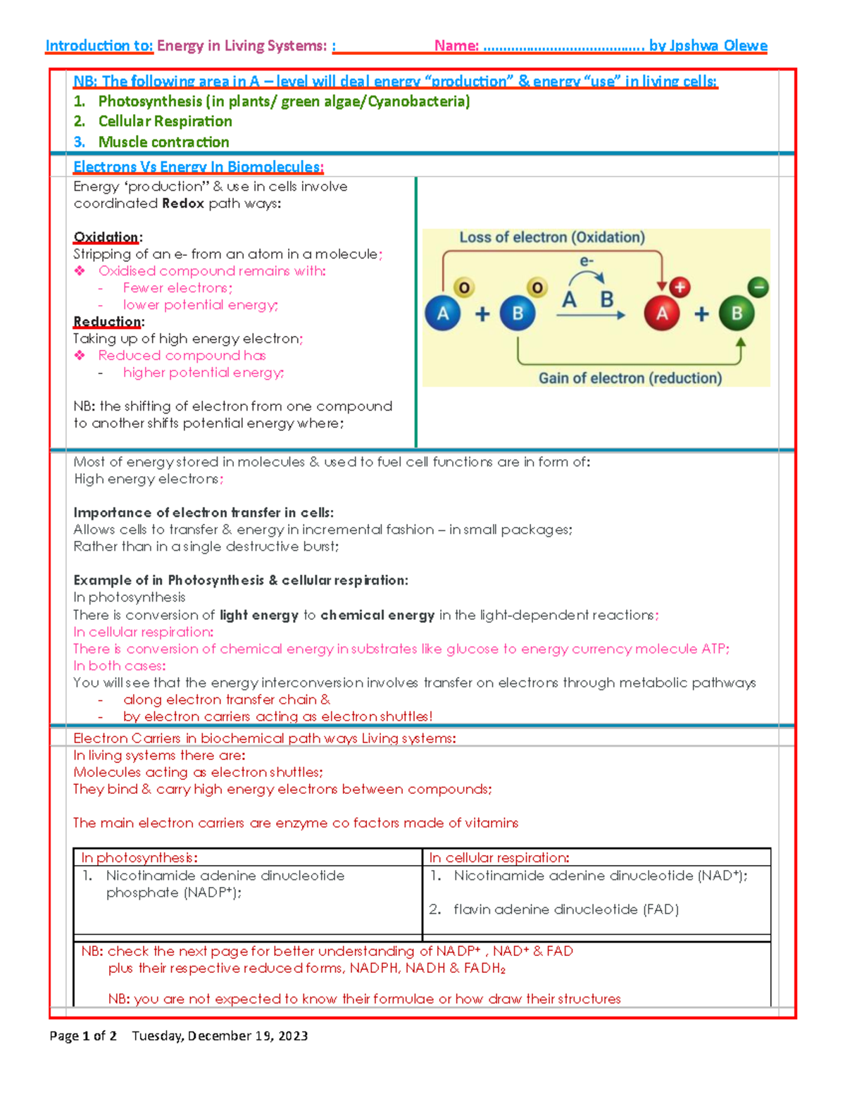 1. Introduction To energy in Living systems 2025 - Copy - Page 1 of 2 ...