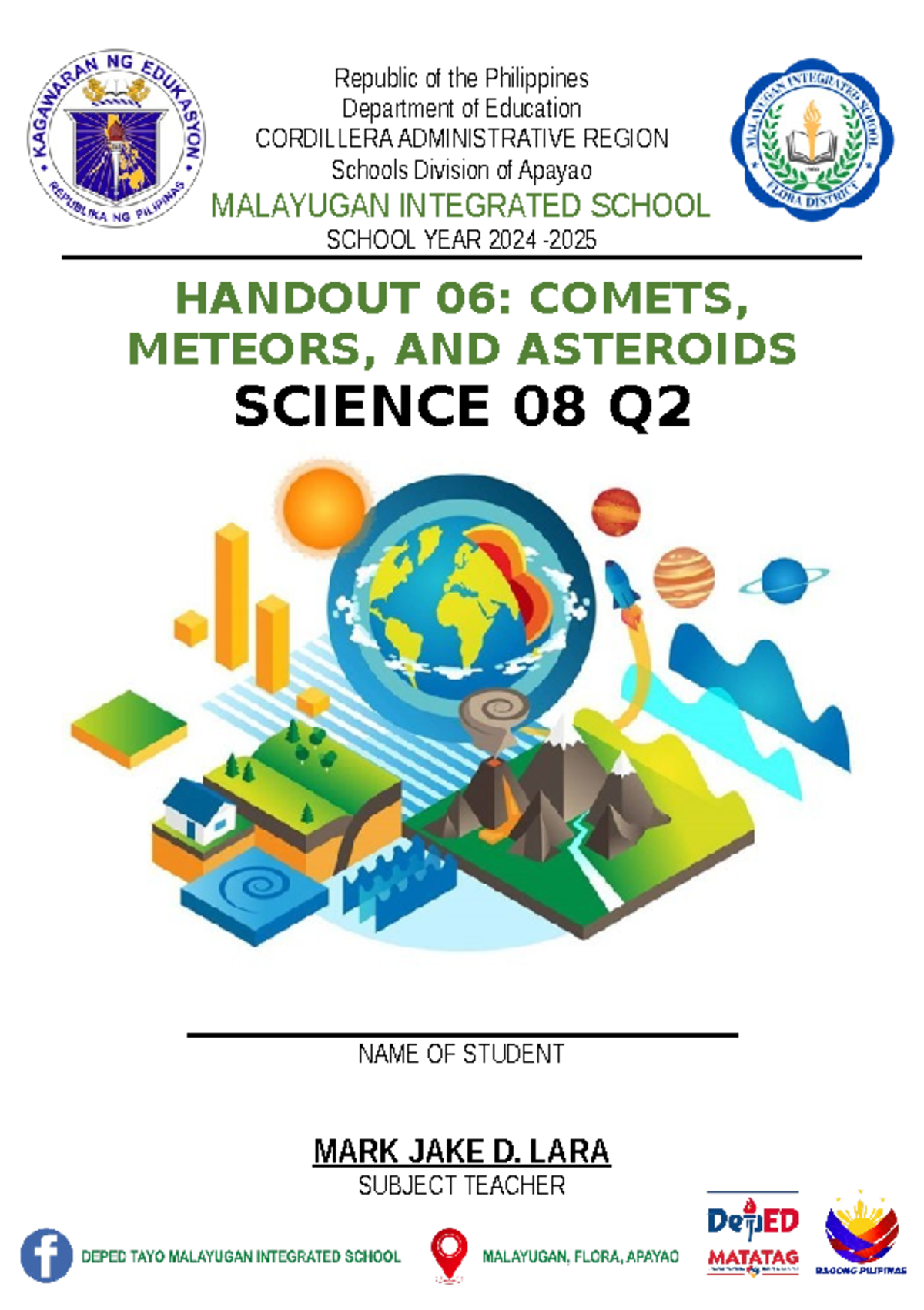 Handout 06 Comets, Meteors, AND Asteroids & LAS W6 - Republic of the ...